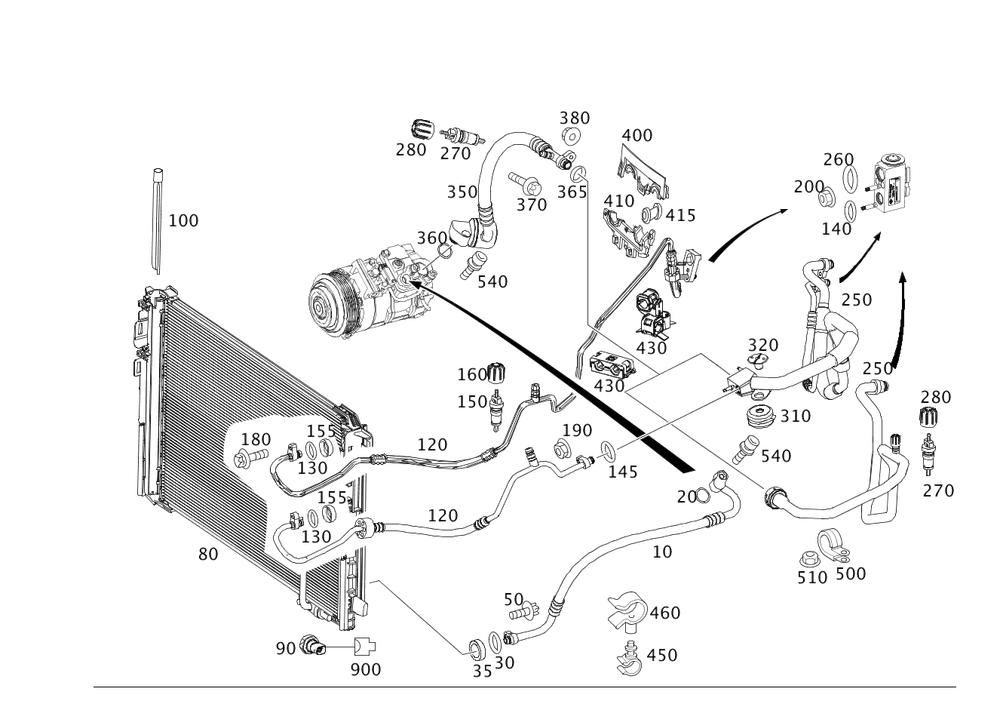 204-830-48-16 - Refrigerant Line 2006-2015 Mercedes-Benz | Mercedes ...