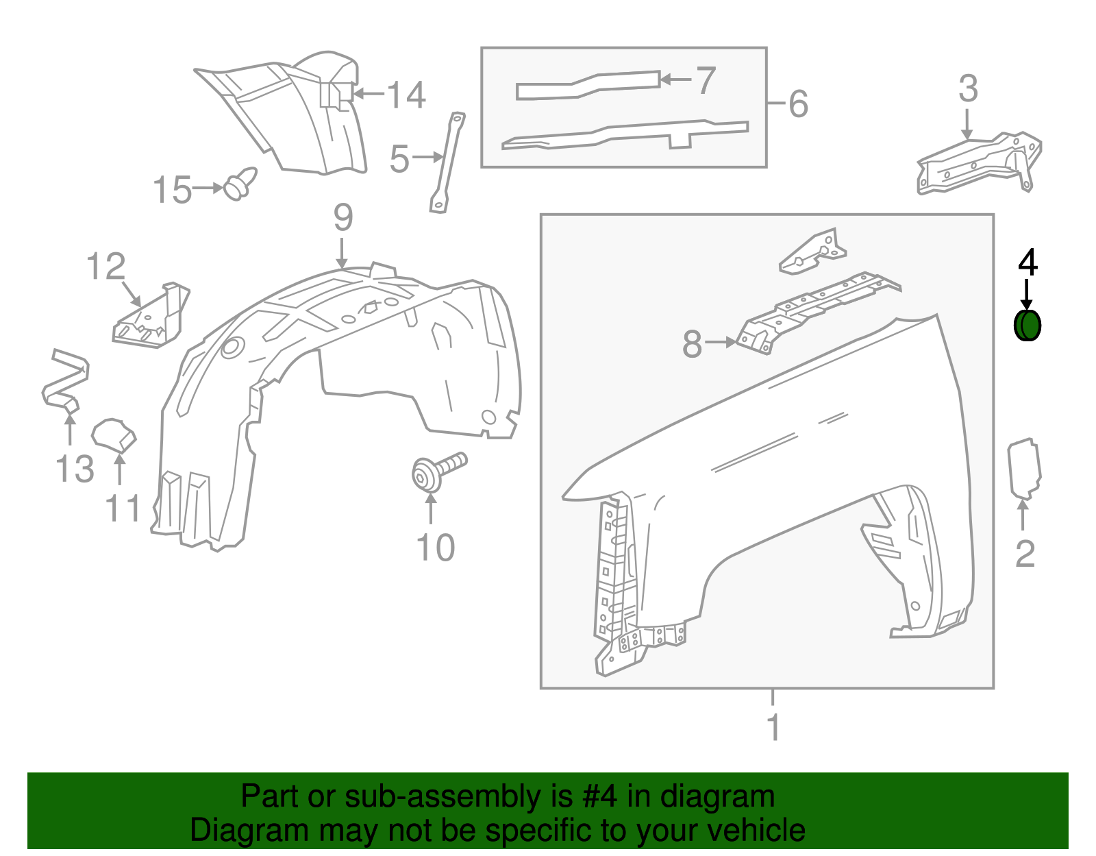 2015-2019 GM Front Fender Insulator 23254861 | Courtesy Parts