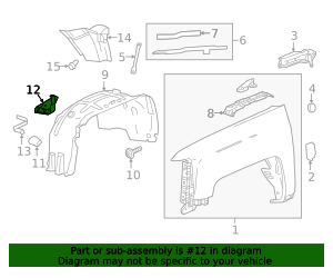23343214 - Bracket Asm-Frt W/H Pnl (Lh) 2014-2019 GM | GM Parts Center