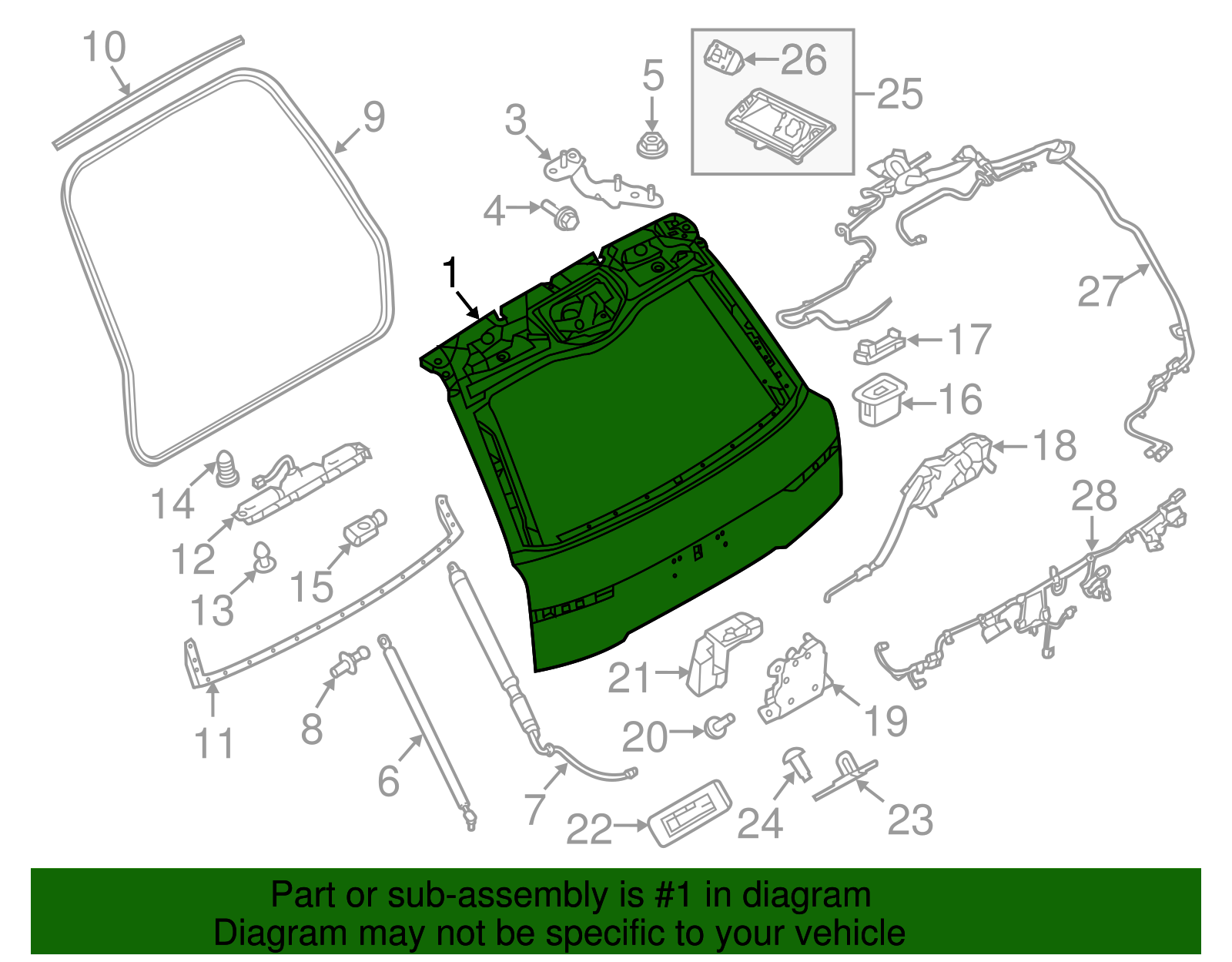 2013-2022 Land Rover Range Rover Lift Gate LR181163 | OEM Parts Online