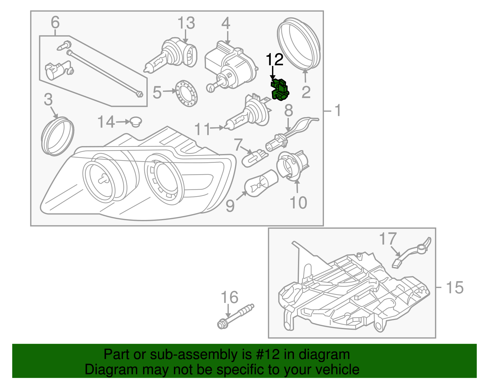 2006-2010 Volkswagen High Beam Bulb Retainer Clip 3B0-941-160-B | OEM ...