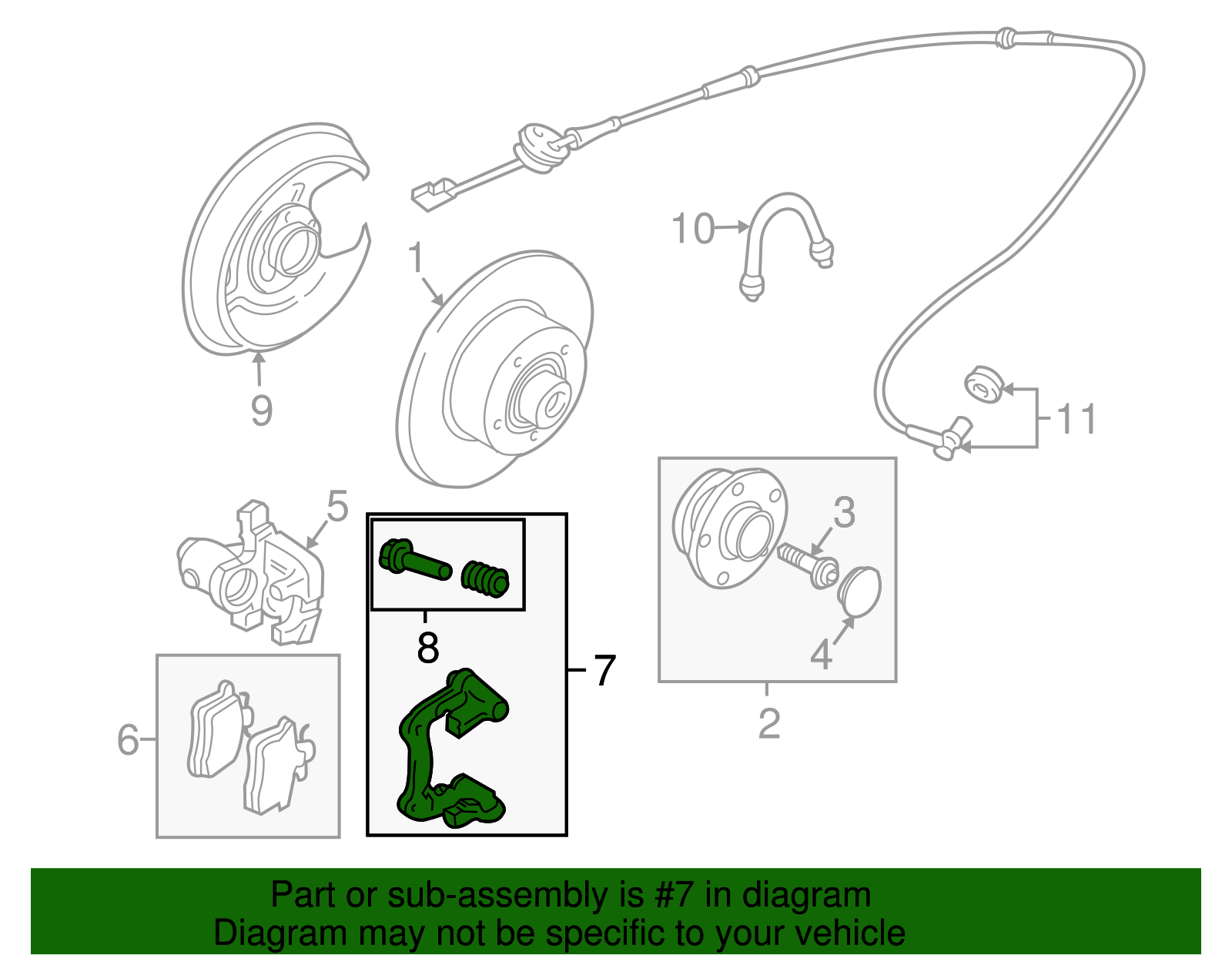8E0-615-425-H - Caliper Mount 2005-2009 Audi | Audi OEM Parts Guy