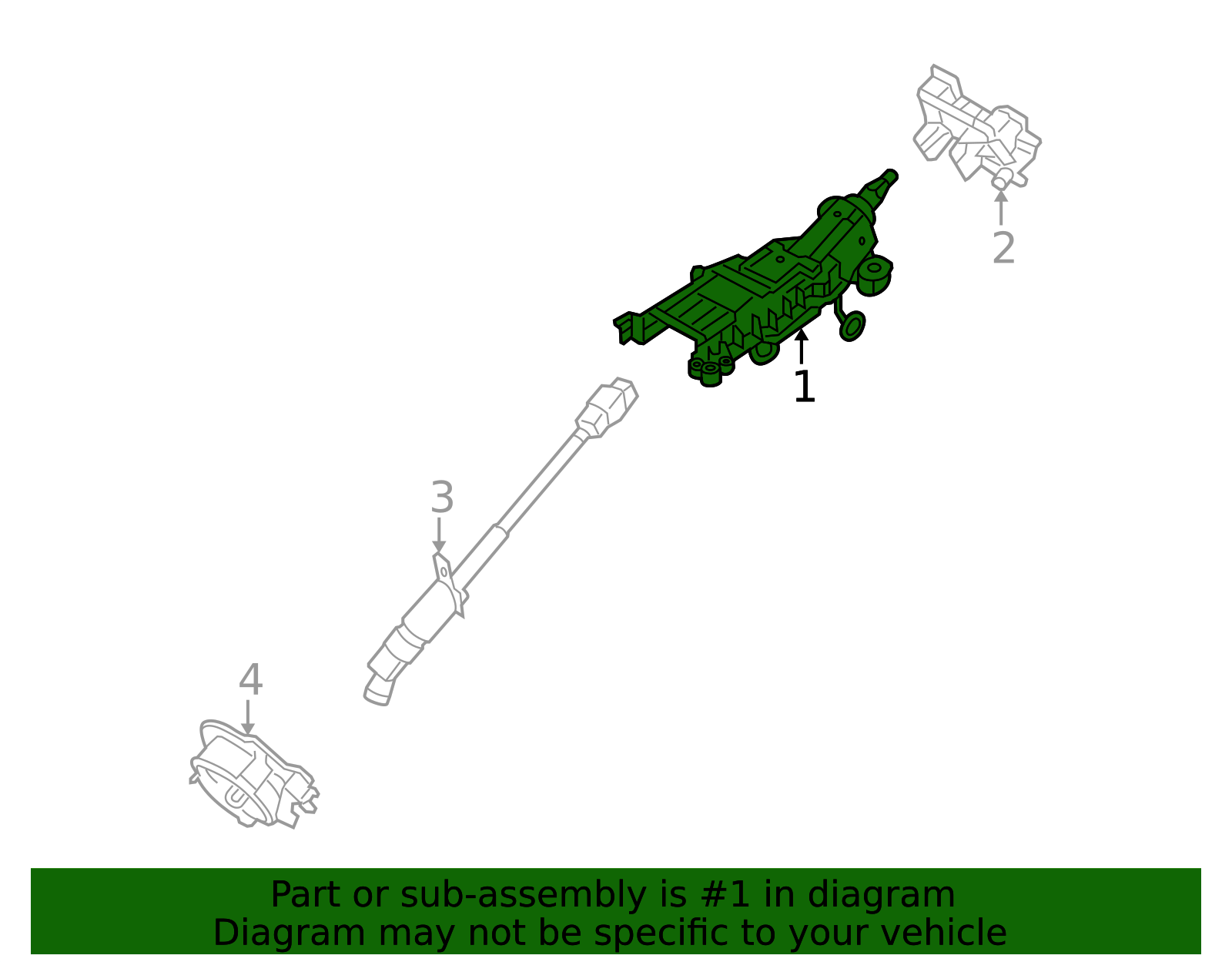 BA8Z-3C529-J - Column Assembly - 2011-2012 Ford Flex | Lasco Auto Parts