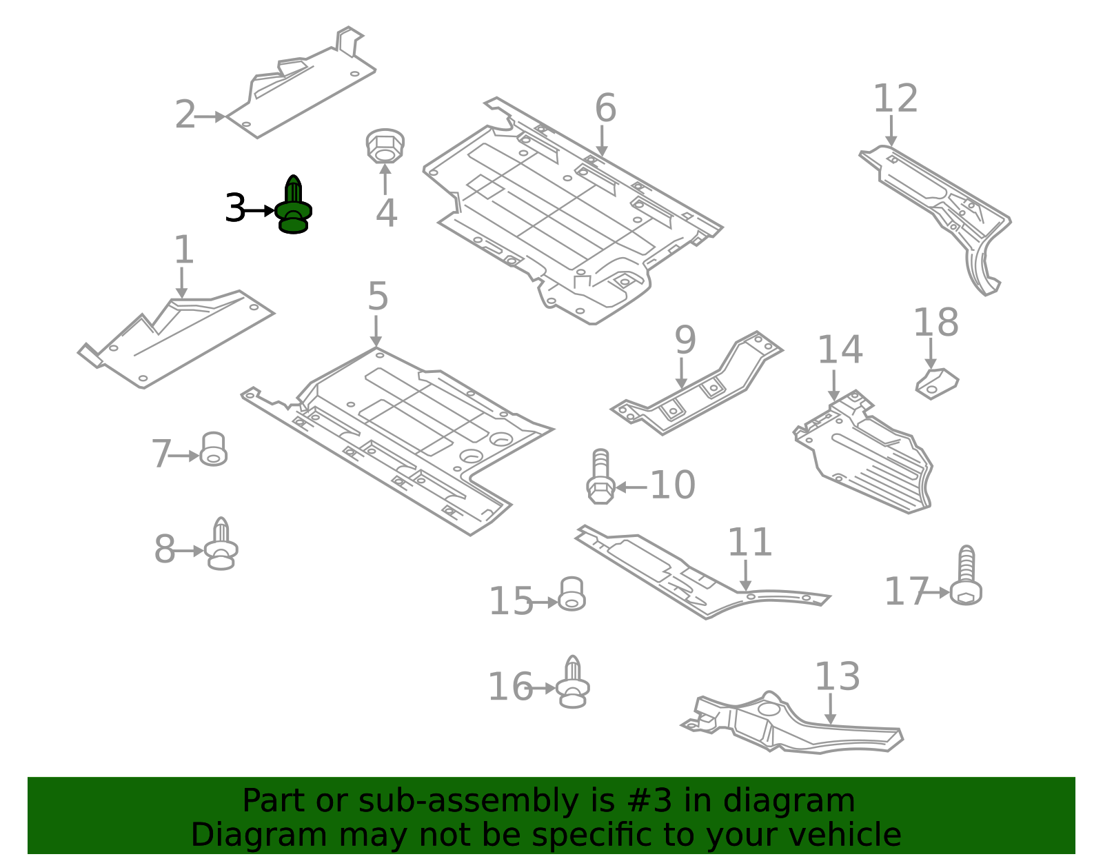 8E0-825-267 - Genuine Audi Floor Pan Splash Shield Rivet 8E0825267 OEM ...