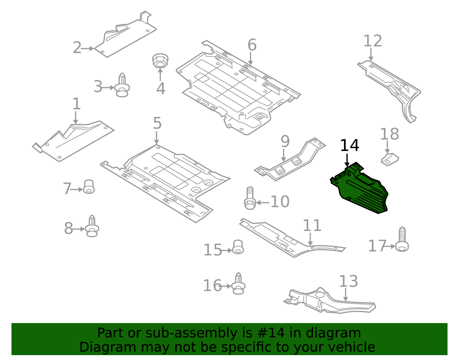 Audi Floor Pan Splash Shield 8R0825215C - Underbody Protection ...