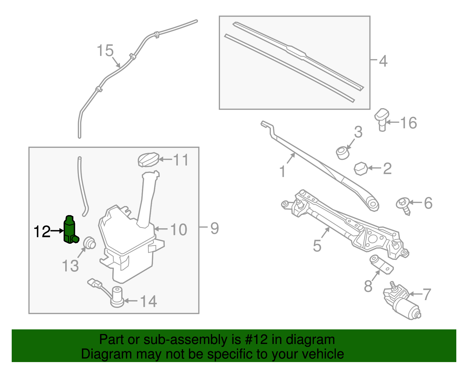 2015-2025 Hyundai Washer Pump 98510-C1000 | World OEM Parts Hyundai