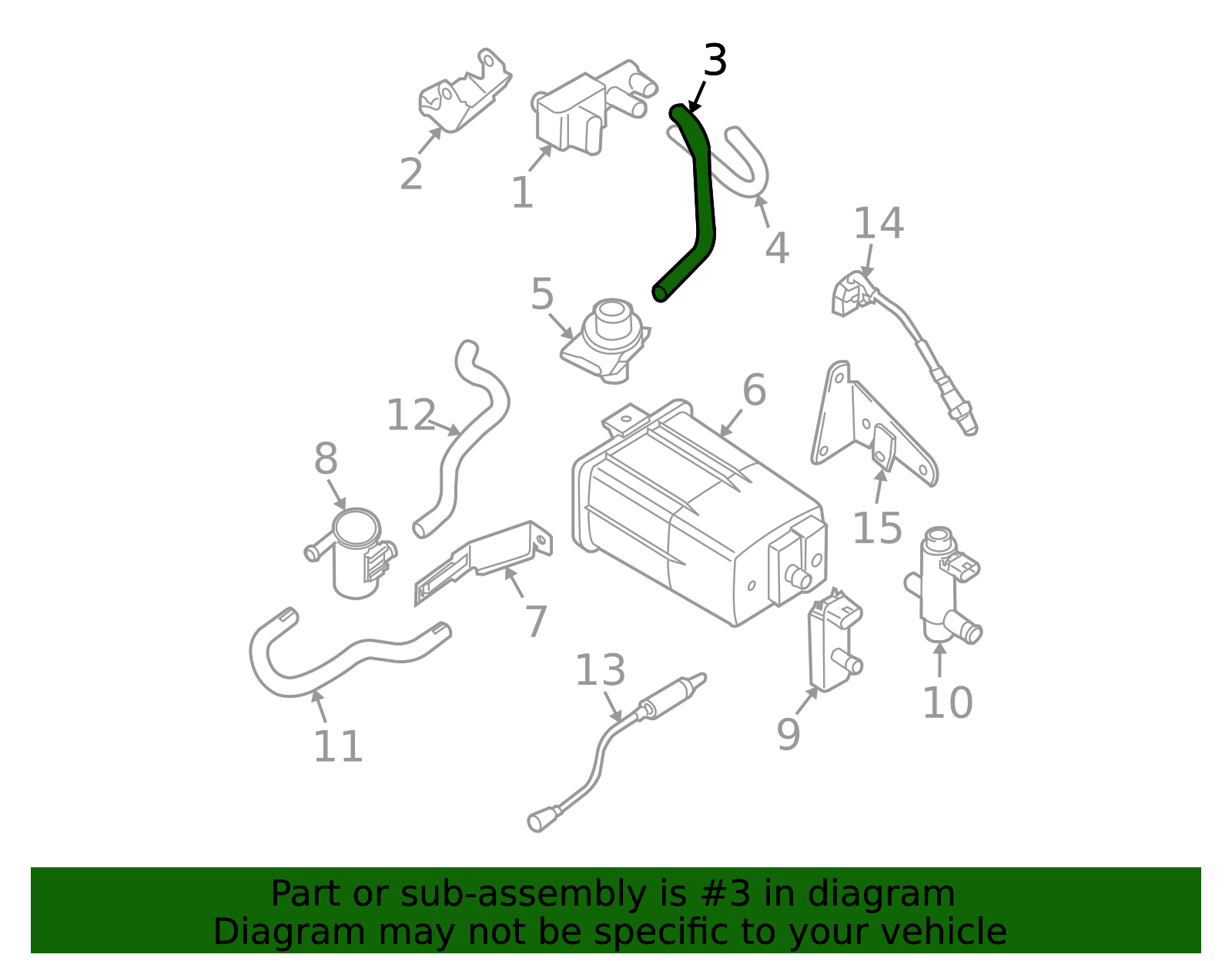 2005-2019 Nissan Frontier Vapor Hose 14912-EA00A | Nissan Parts Central
