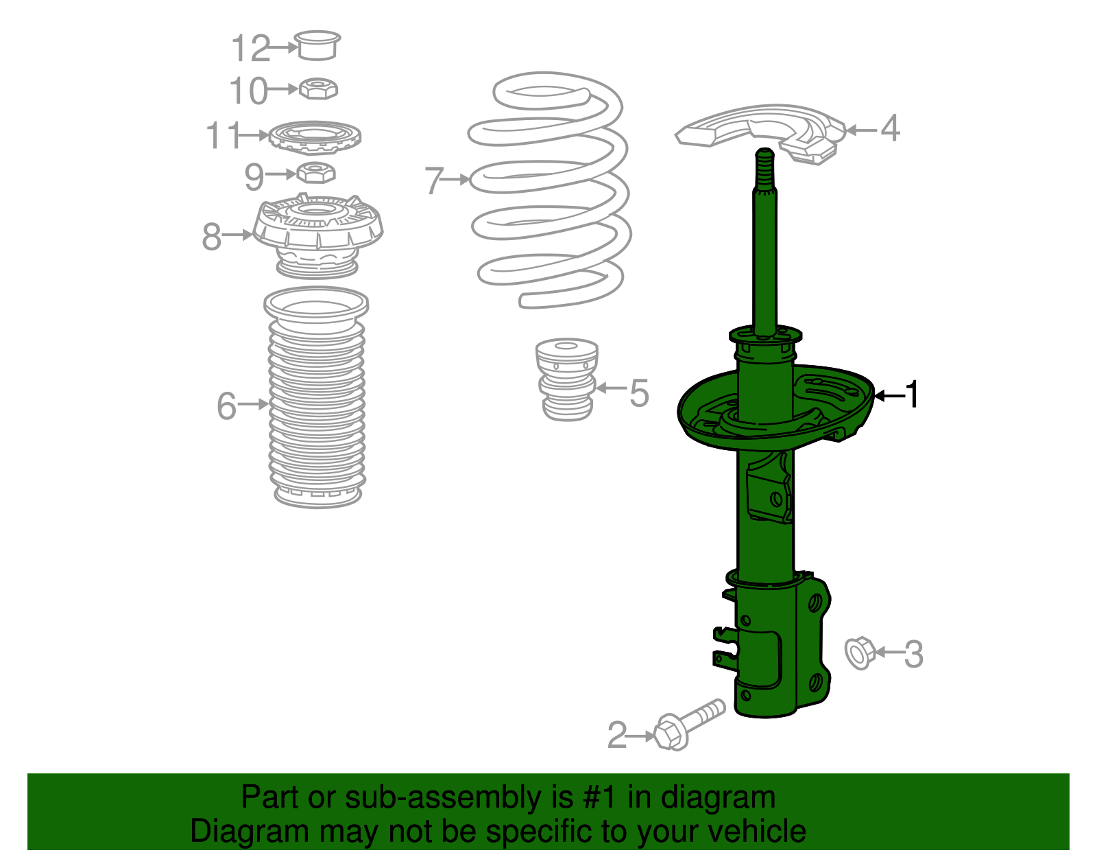 2013-2022 Buick Encore Front Driver Side Suspension Strut Assembly ...