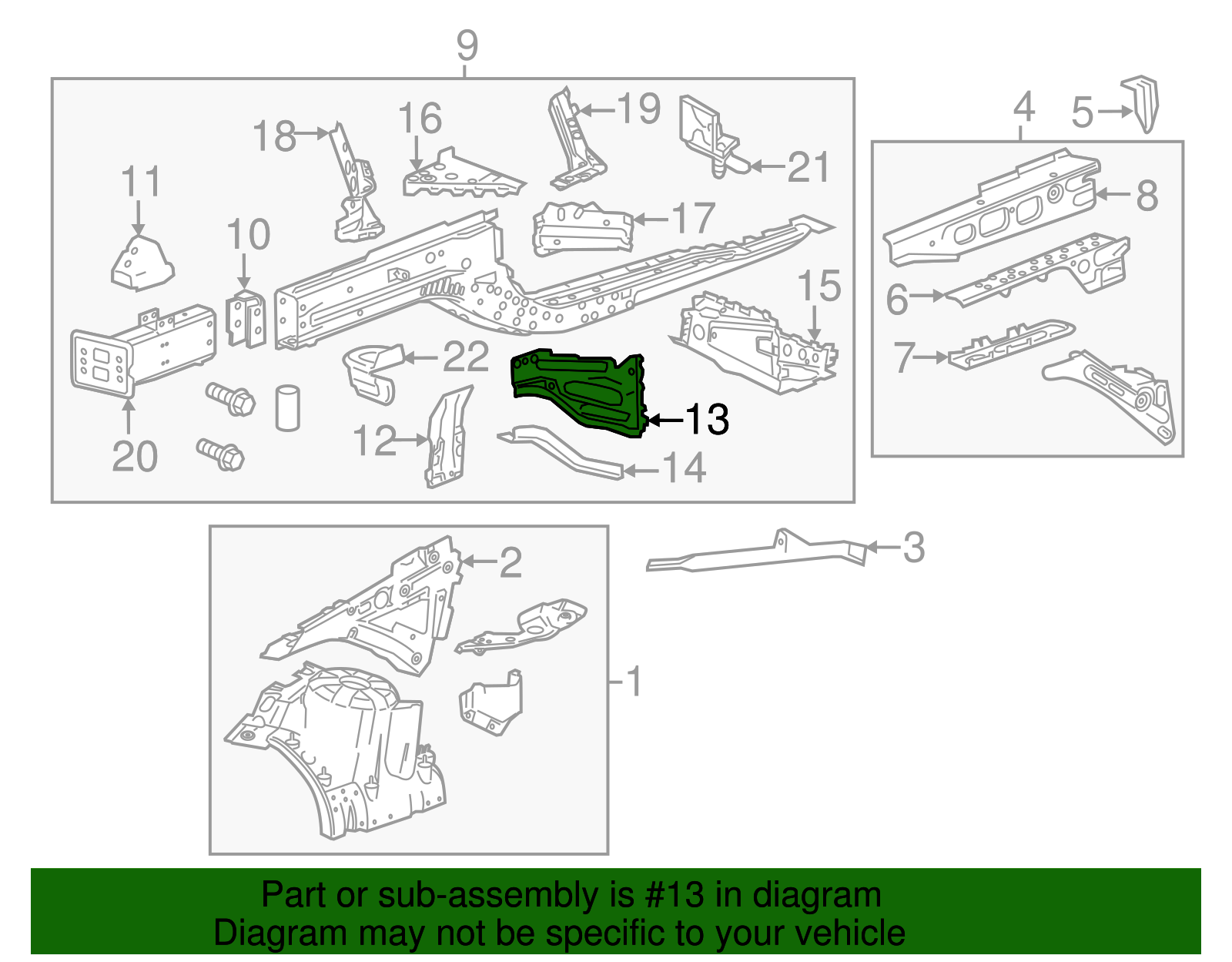 2016-2020 Chevrolet Camaro Passenger Side Front Compartment Outer Side ...