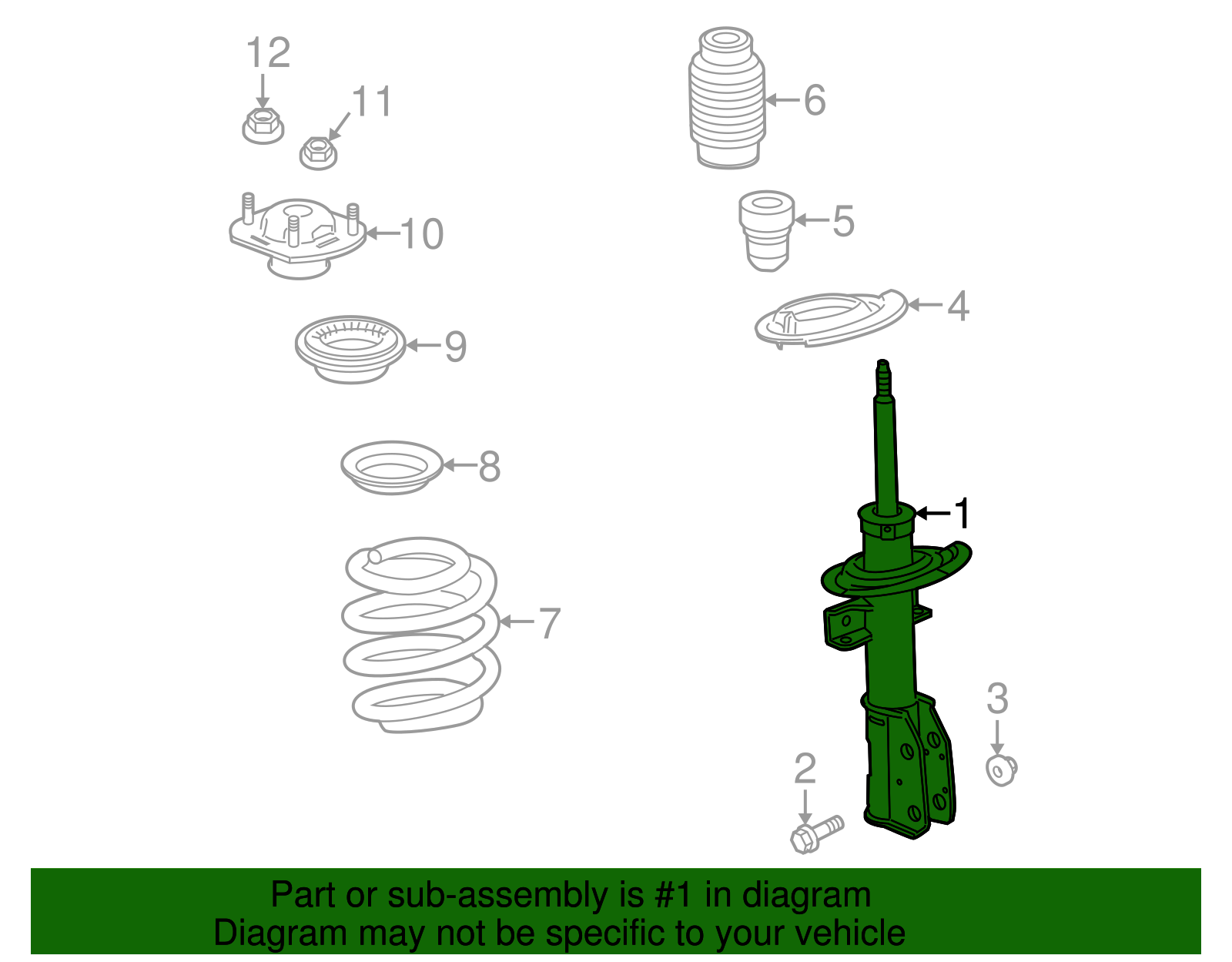 2013-2017 Buick Enclave Front Suspension Strut Assembly 23239957 ...