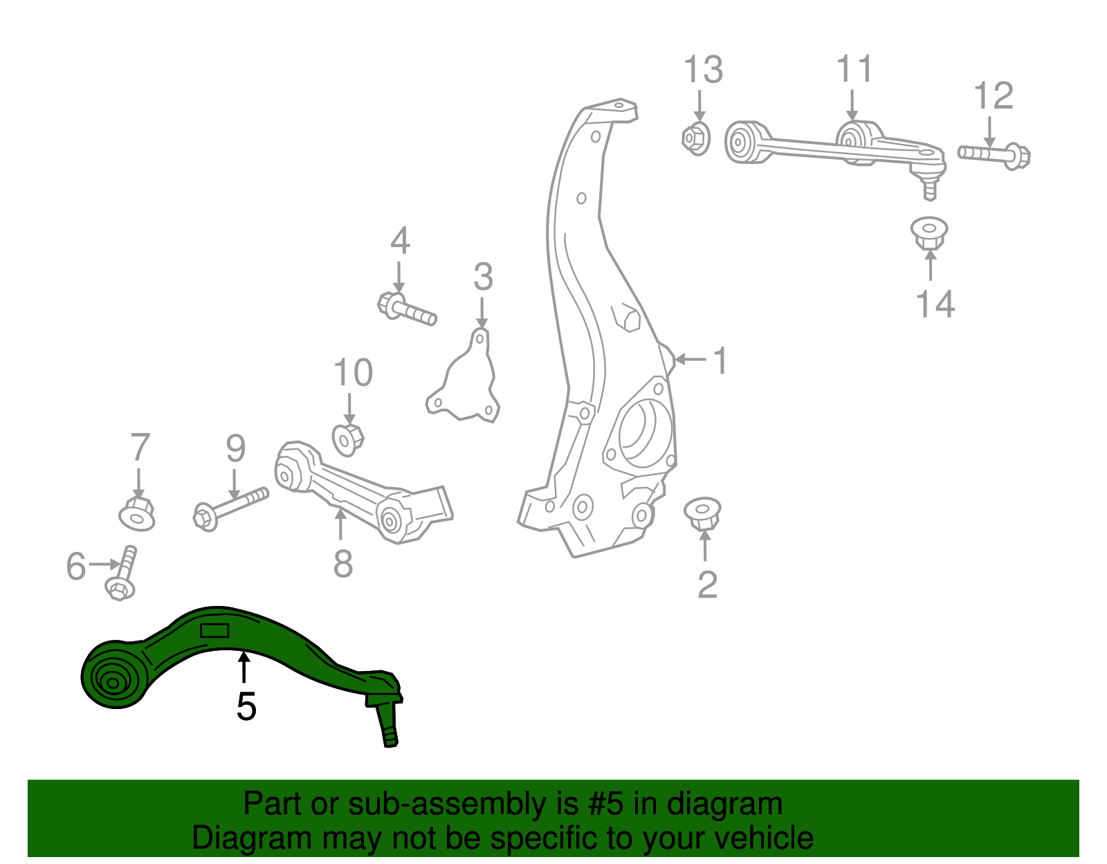 2016-2020 Cadillac CT6 Front Driver Side Front Lower Control Link ...