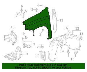 2019-2026 Chevrolet Front Driver Side Fender 84502610 GM ...