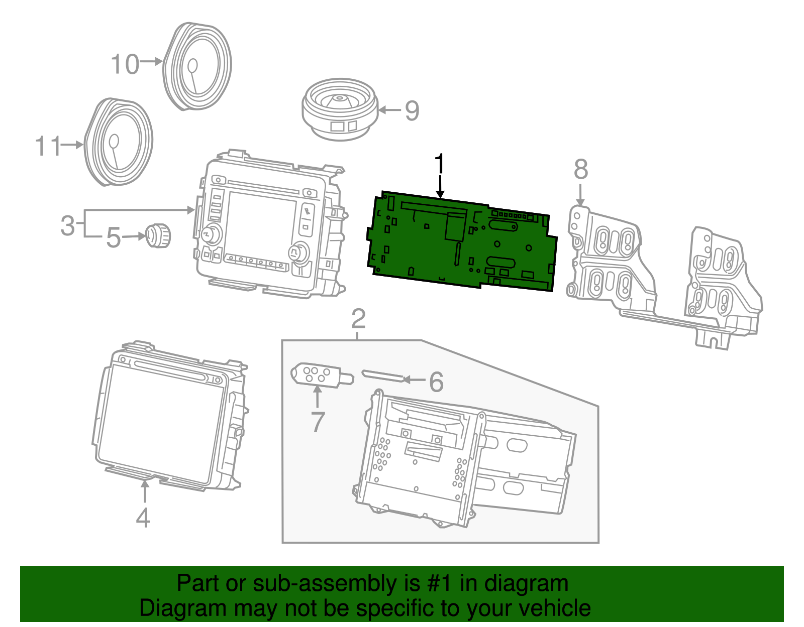 39171-T7W-A91 - Audio Unit Assembly Base (Panasonic) - 2019 2020 Honda ...