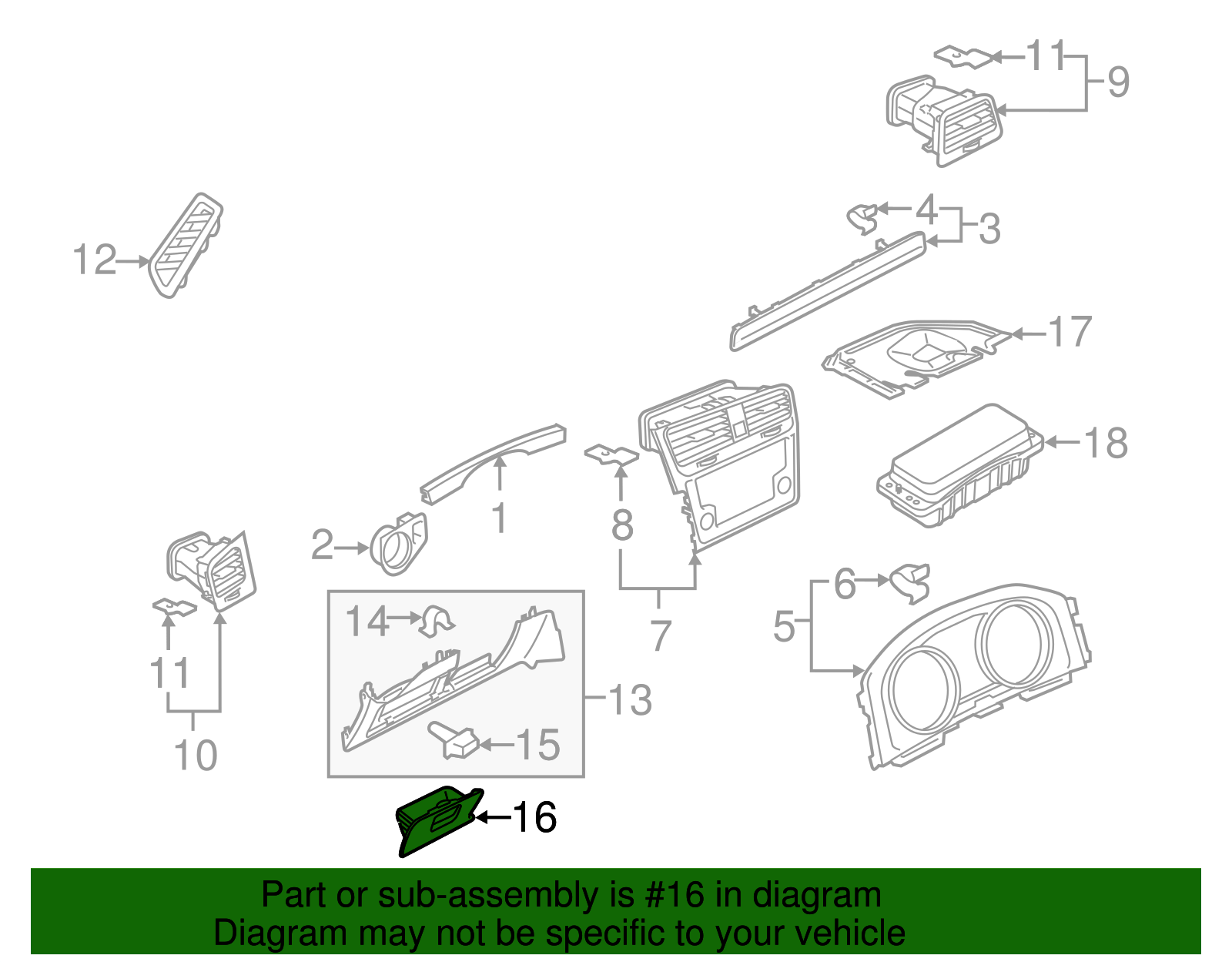 2015-2019 Volkswagen e-Golf Storage Tray 5G1-857-919-C-ZA2 | VW Direct ...