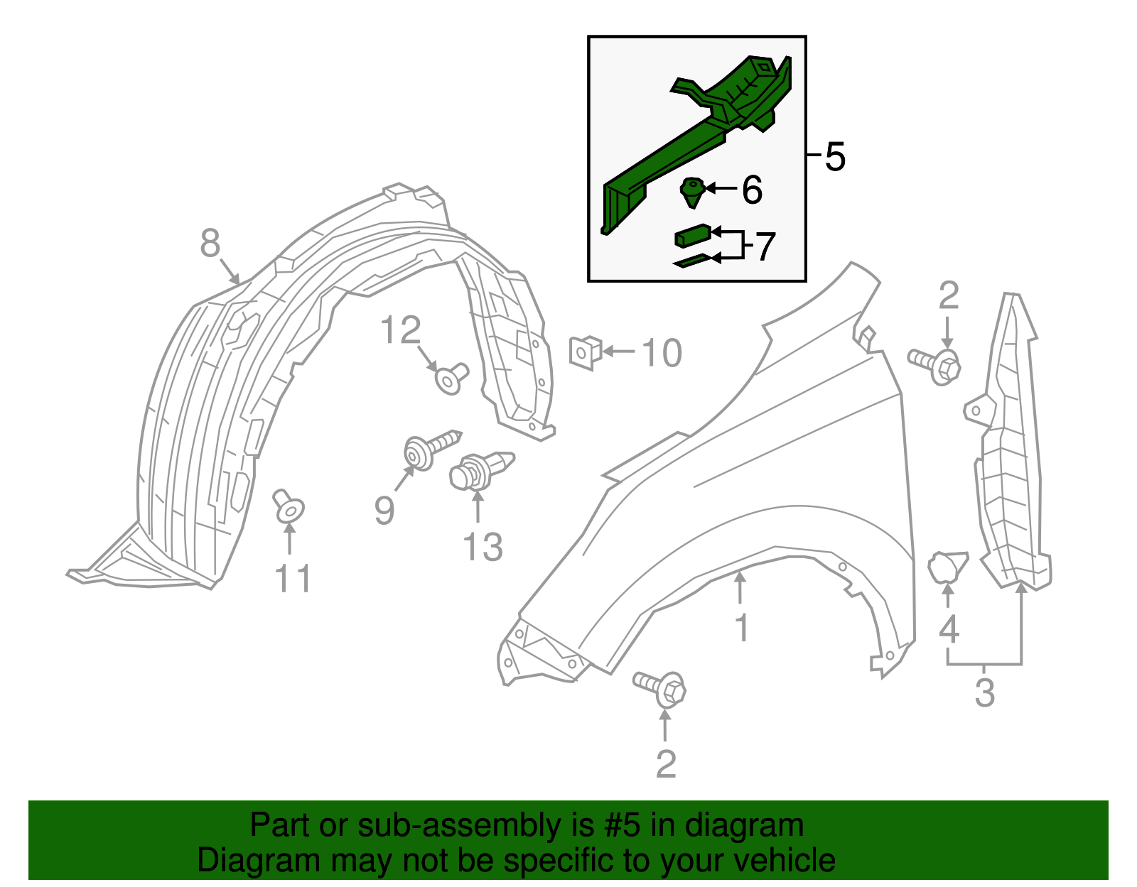 74207-TLA-A00 - 2017-2022 Honda CR-V - Garnish L Front Fender | Honda ...
