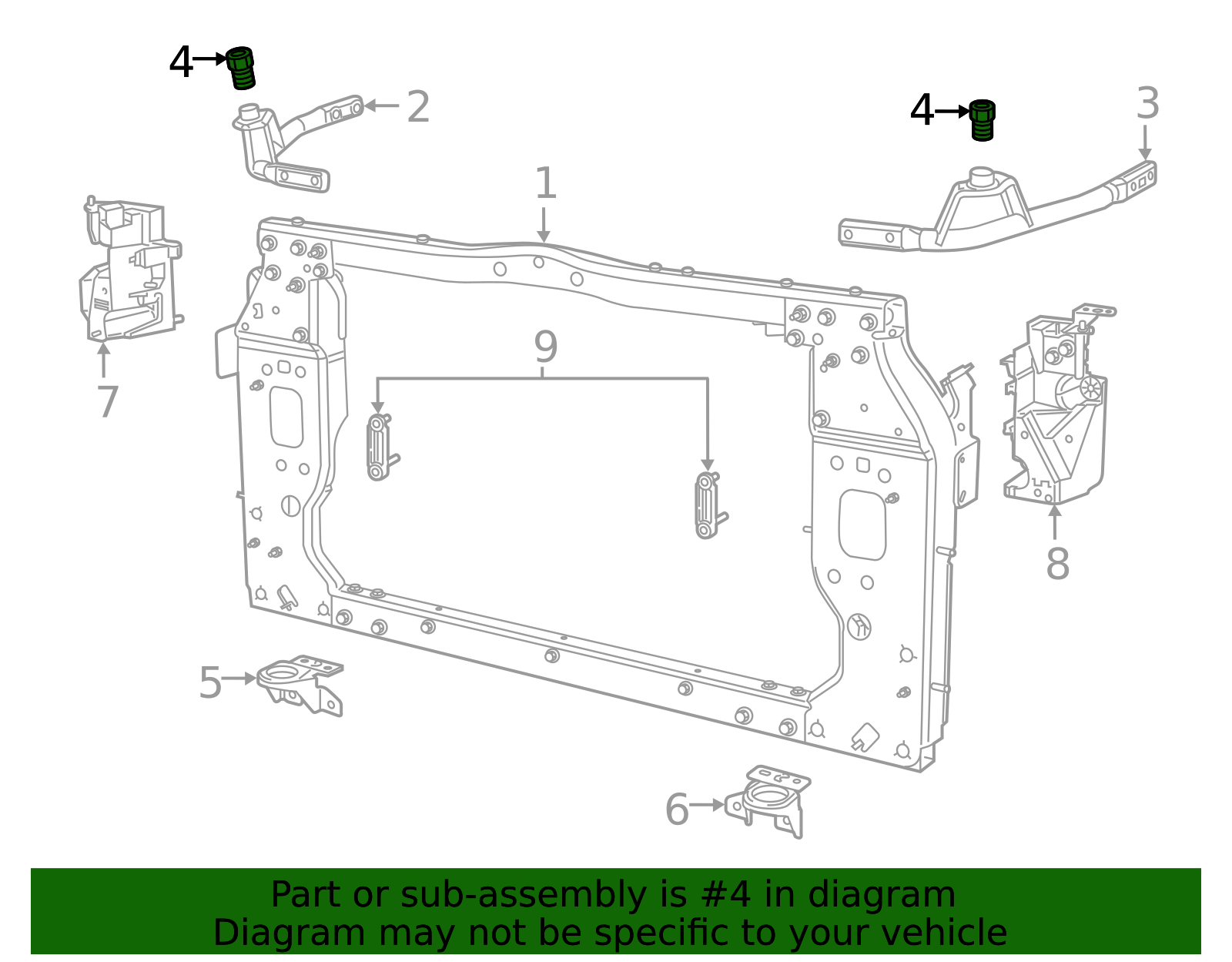 2017-2025 Mopar Front Brace Bumper 68483908AA | Mopar Parts Canada