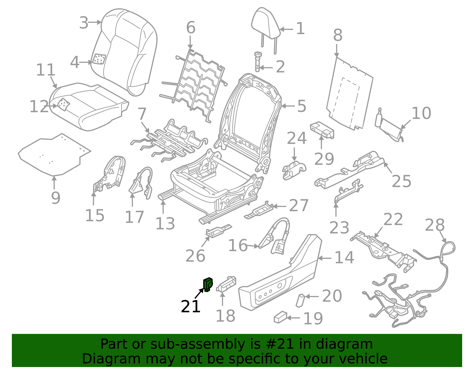 2021-2025 Nissan Lumbar Switch 87317-6RA0A | Team Nissan Inc.