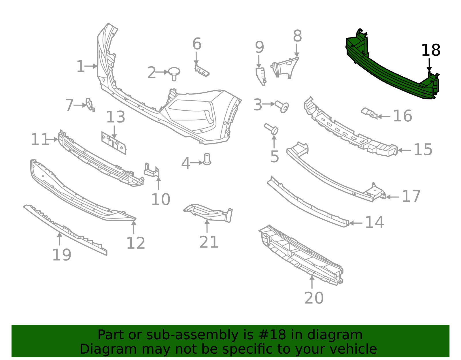 2021-2023 Nissan Rogue Impact Bar 62030-6RR0A | Nissan Parts Central