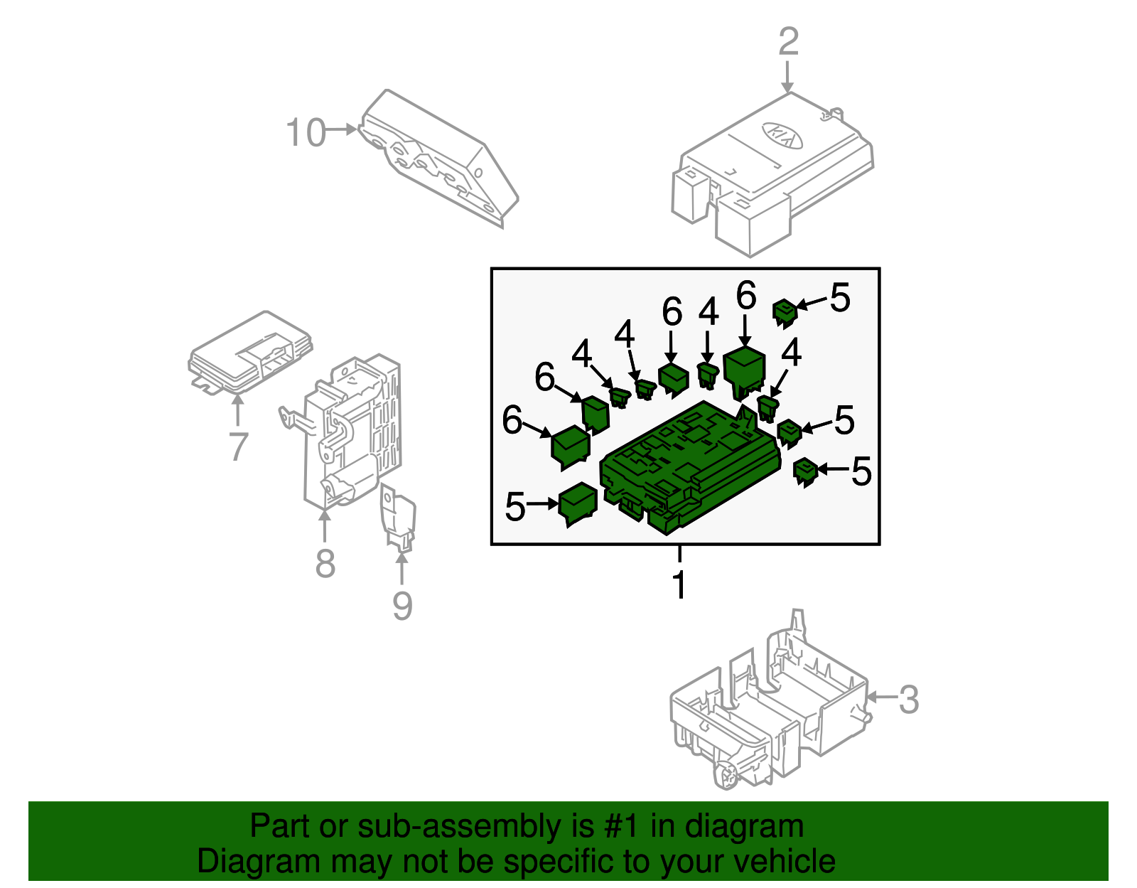 91951-1F220 - Fuse Box 2005-2010 Kia Sportage | Kia.Parts Store