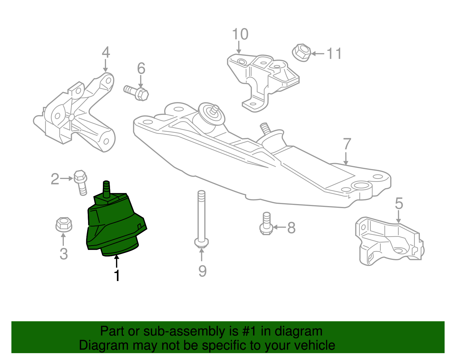 2016-2019 Cadillac CTS Passenger Side Engine Mount 23340397 | Capital ...