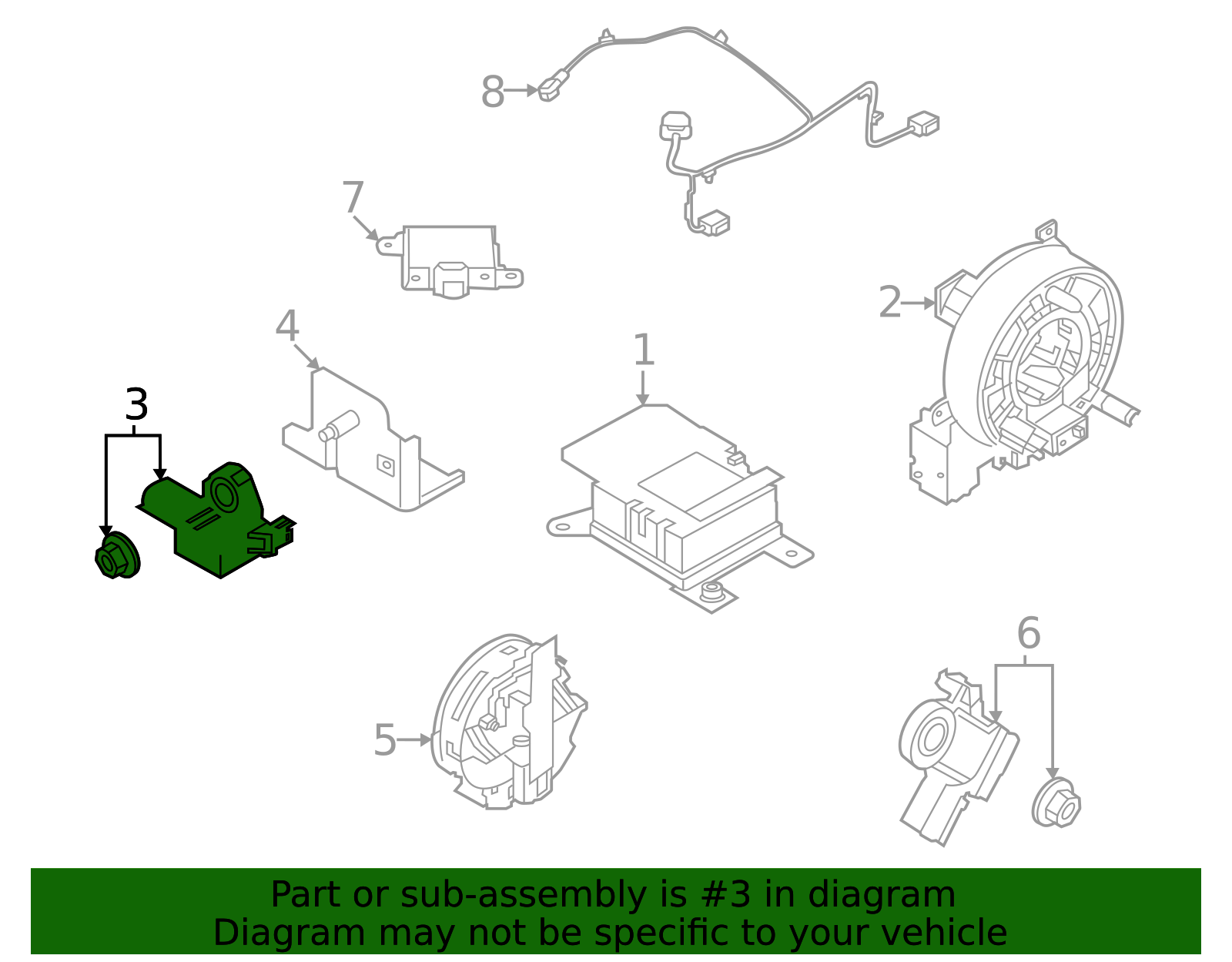 2021-2023 Nissan Rogue Ft Impact Sensor 98581-6RR8A | TascaParts.com