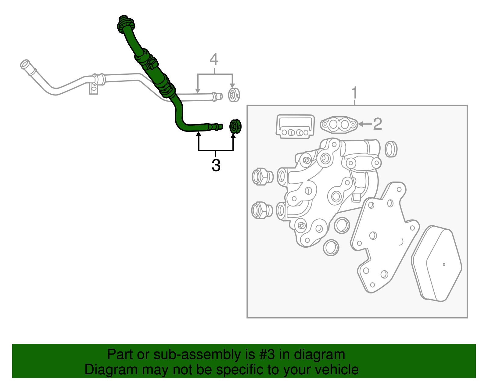 2011-2017 Chevrolet Engine Oil Coolant Inlet Hose Assembly 92263780 ...