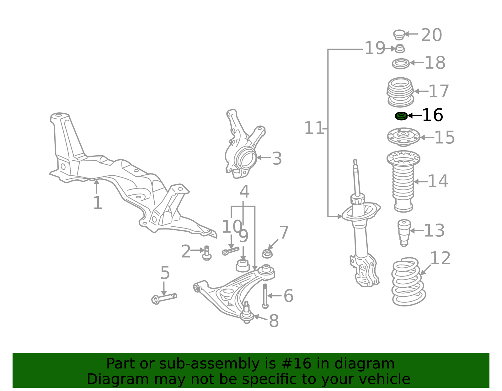 2007-2018 Toyota Suspension Strut Bearing (Left, Right) 48619-0D011 ...