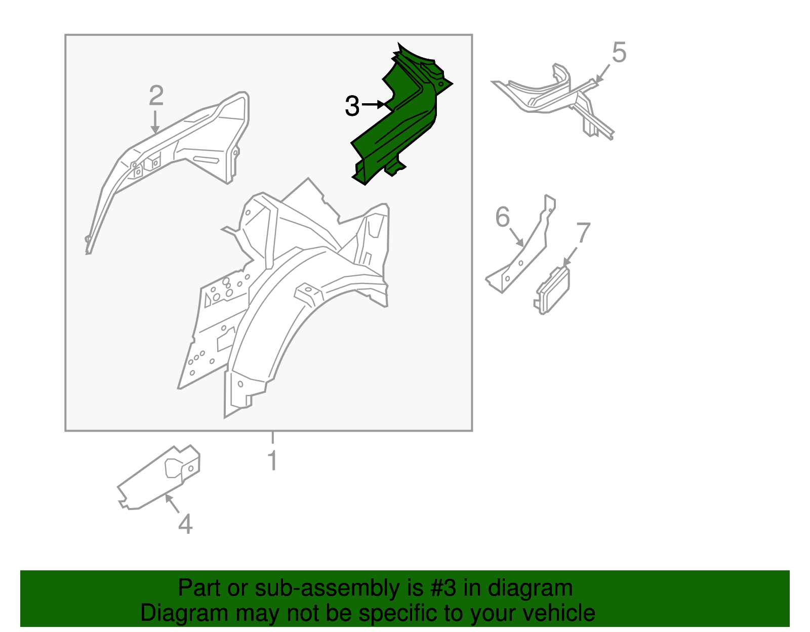 2015-2023 Ford Mustang Inner Quarter Reinforced FR3Z-76280C99-C ...