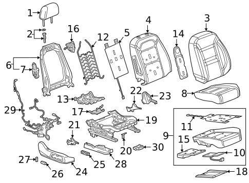 Passenger Seat Components for 2024 Chevrolet Tahoe | GMPartsDirect.com