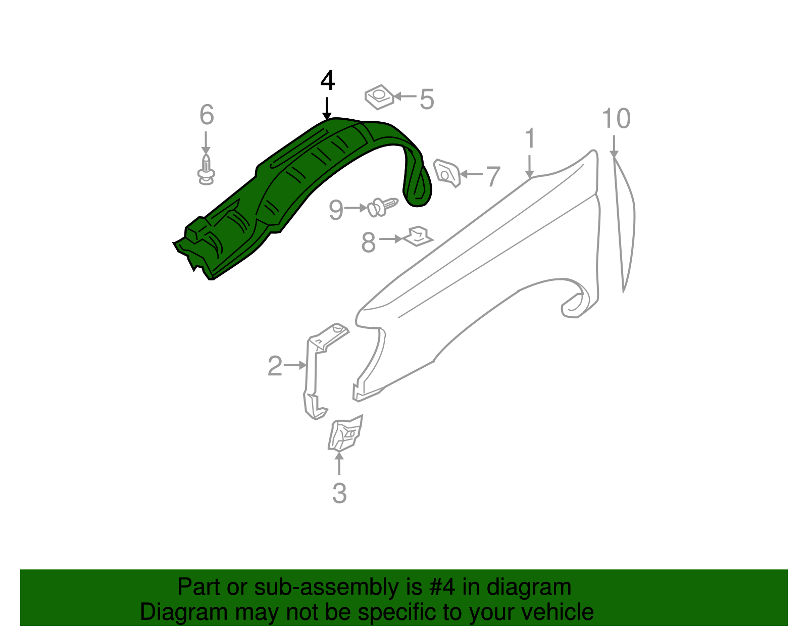 2000-2004 Nissan Xterra Fender Liner 63840-7Z000 | My Nissan Part