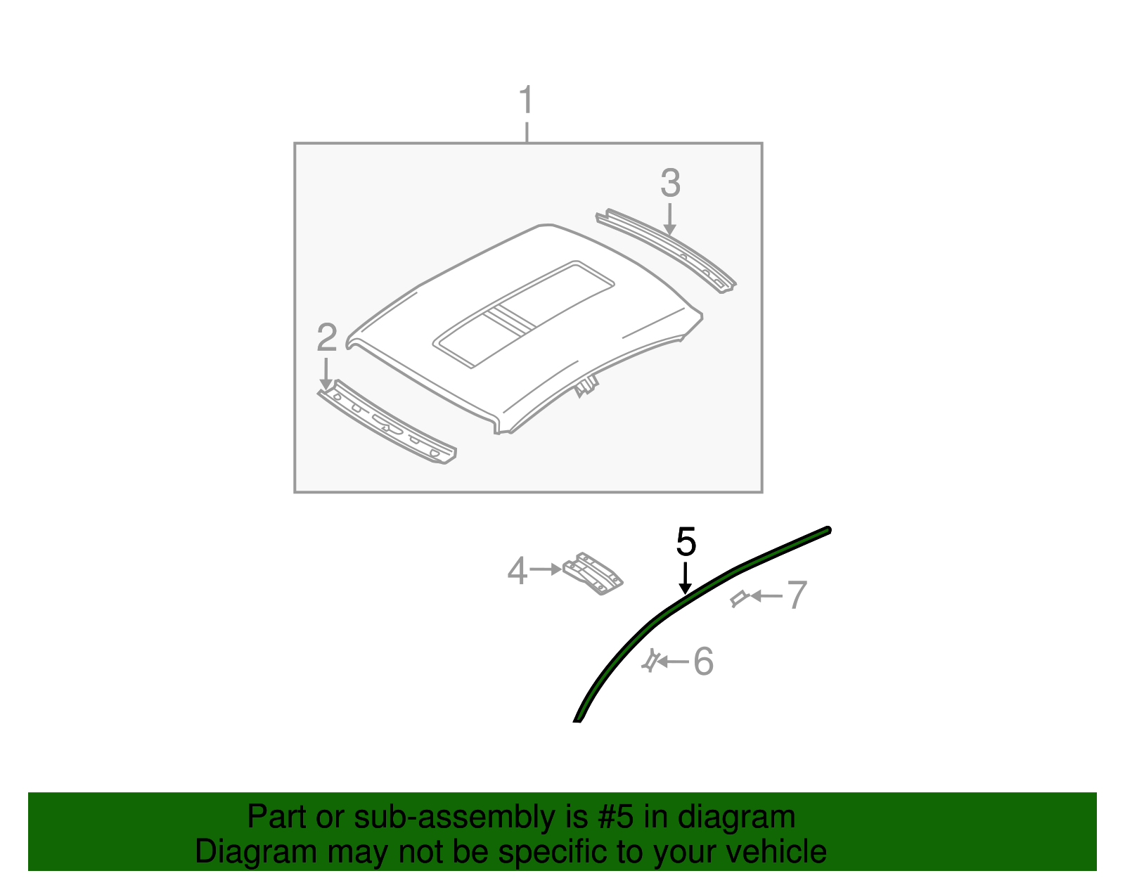 2004-2008 Nissan Maxima Roof Molding 73852-7Y000 | Nissan Parts Plus