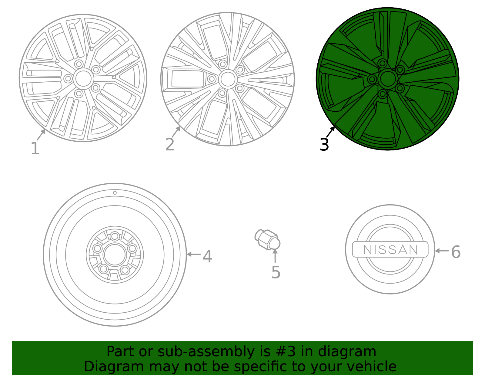 2021-2025 Nissan Rogue Wheel, Alloy 40300-6RH3B | Nissan Parts Central