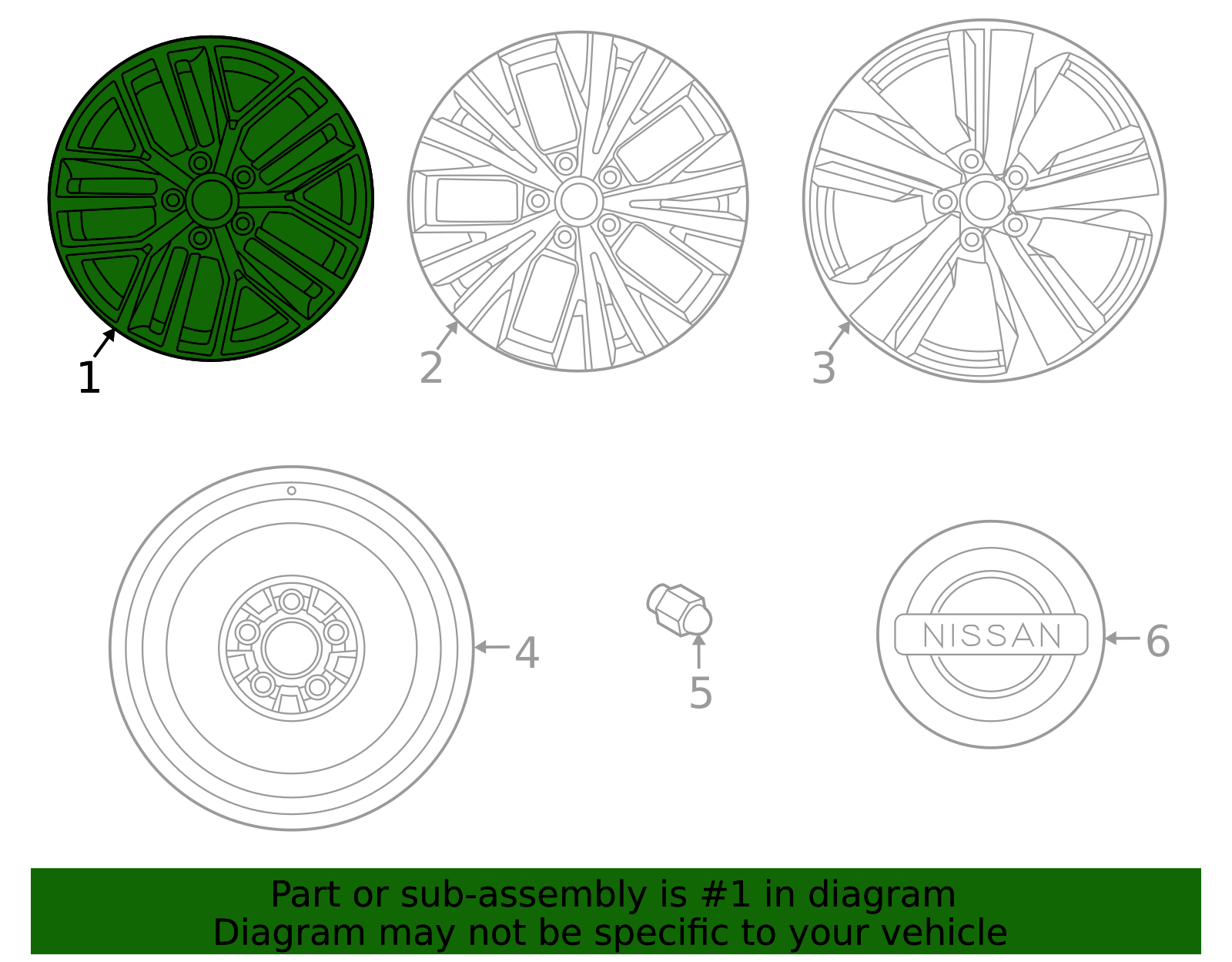 D0C00-6RA1B - 2021-2023 Nissan Rogue - Wheel, Alloy | Anicra Nissan Parts