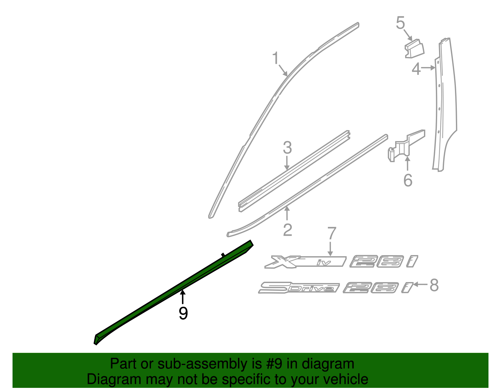 51138067706 - 2016-2022 BMW X1 Lower Molding (51-13-8-067-706) | BMW of ...