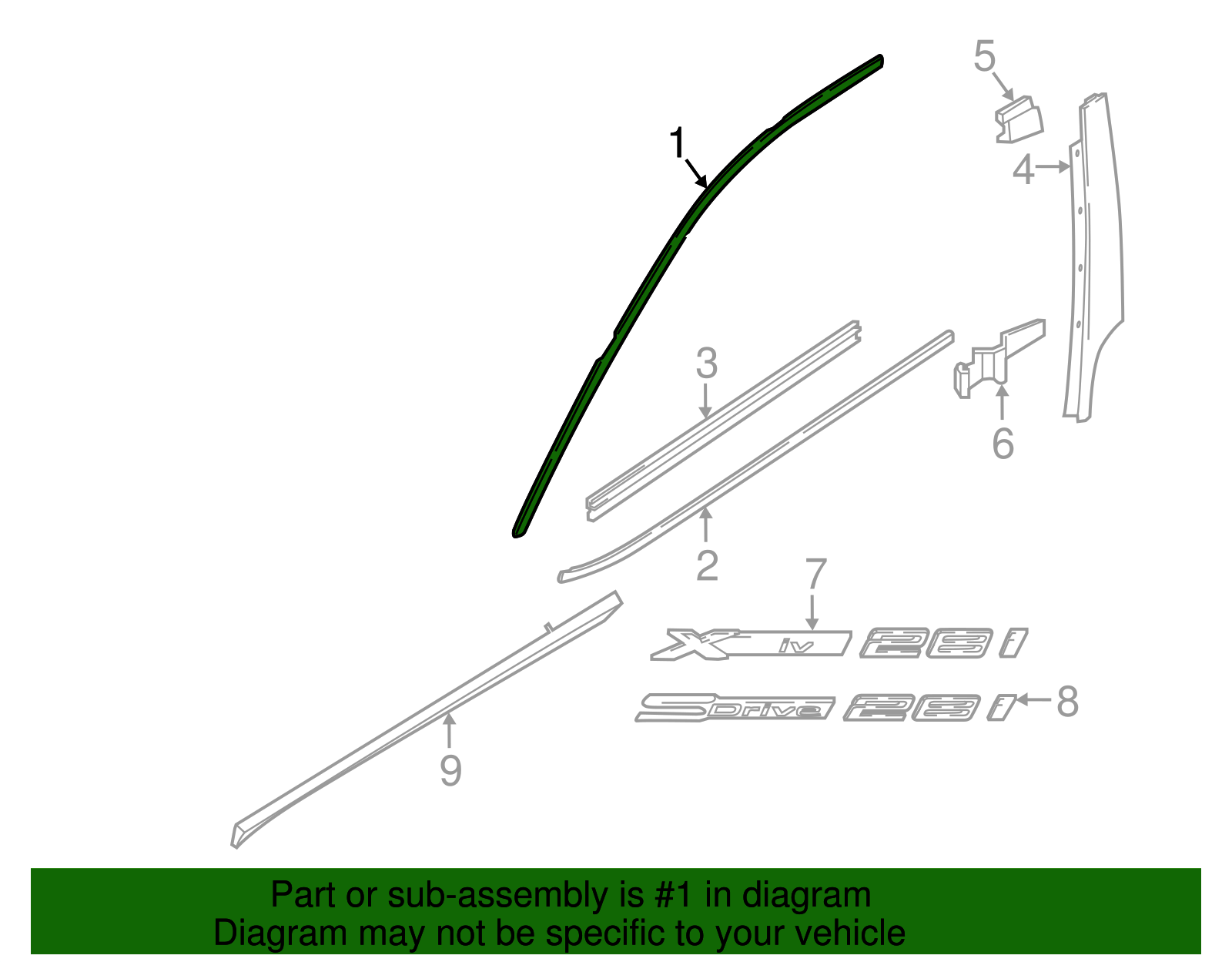 2023-2025 BMW X1 Upper Molding 51-33-9-451-553 | BMW Parts Online Hub