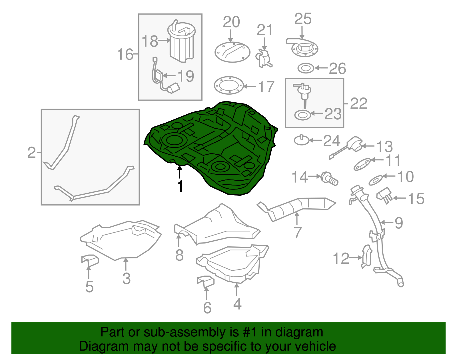 2010-2011 Subaru Fuel Tank 42012FG021 | Subaru Parts Store