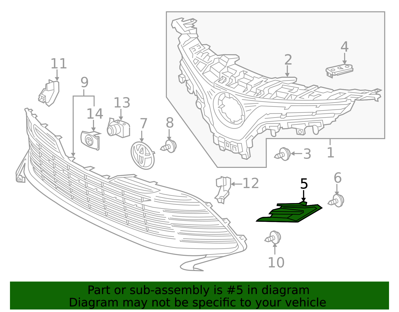 53124-06150 - Grille Molding - OEM Genuine Toyota Parts