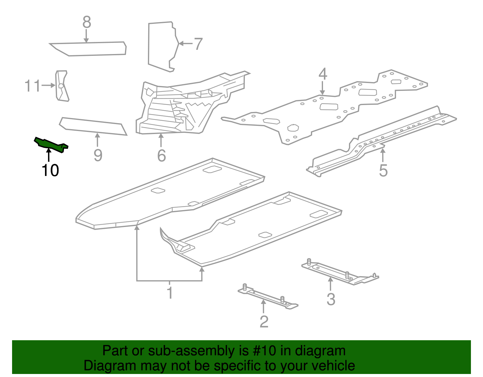 2014-2019 Chevrolet Corvette Passenger Side Floor Kick-Up Panel ...
