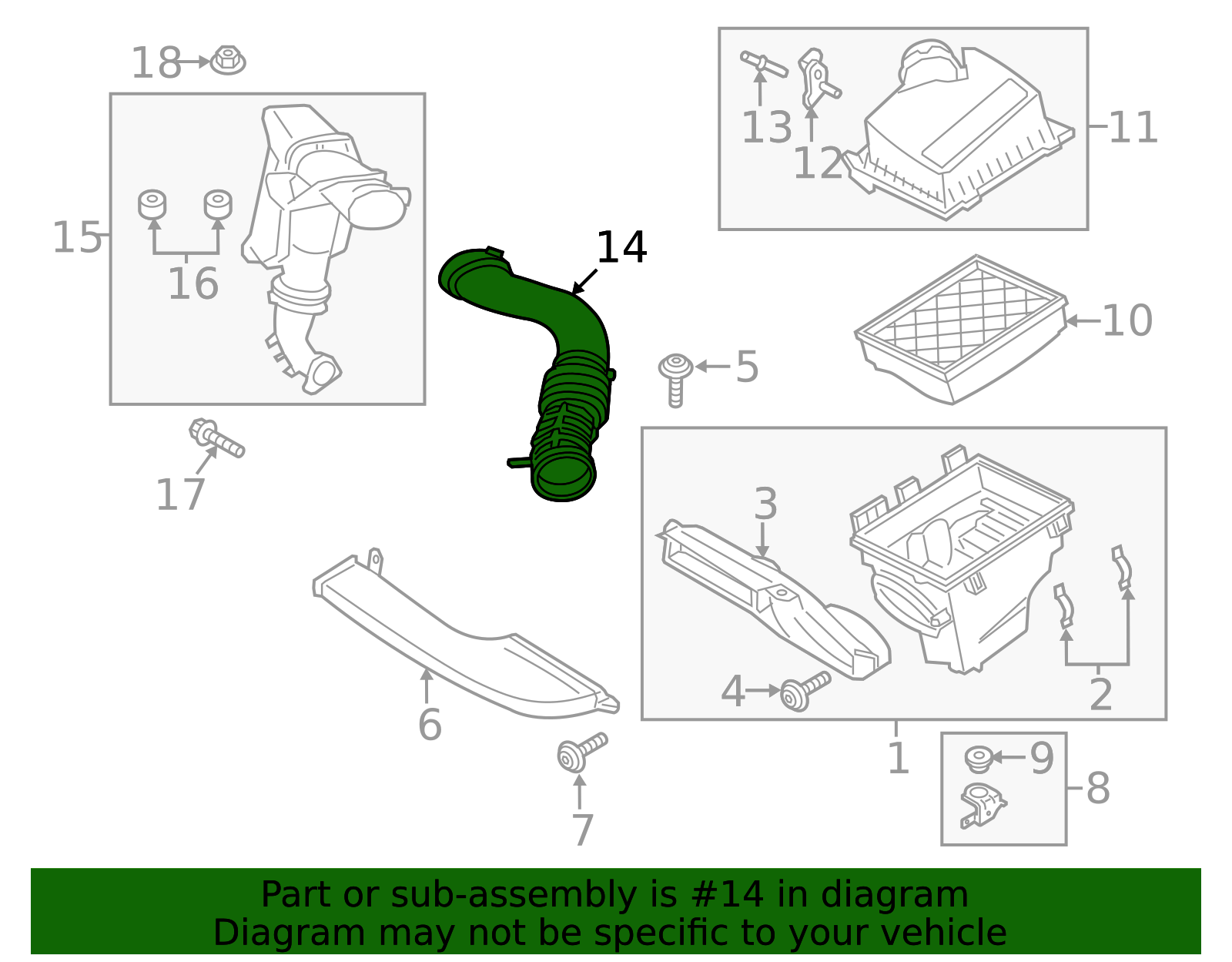 2013-2014 Ford Fusion | Inlet Hose | DS7Z-9B659-E | Walls' Ford Parts