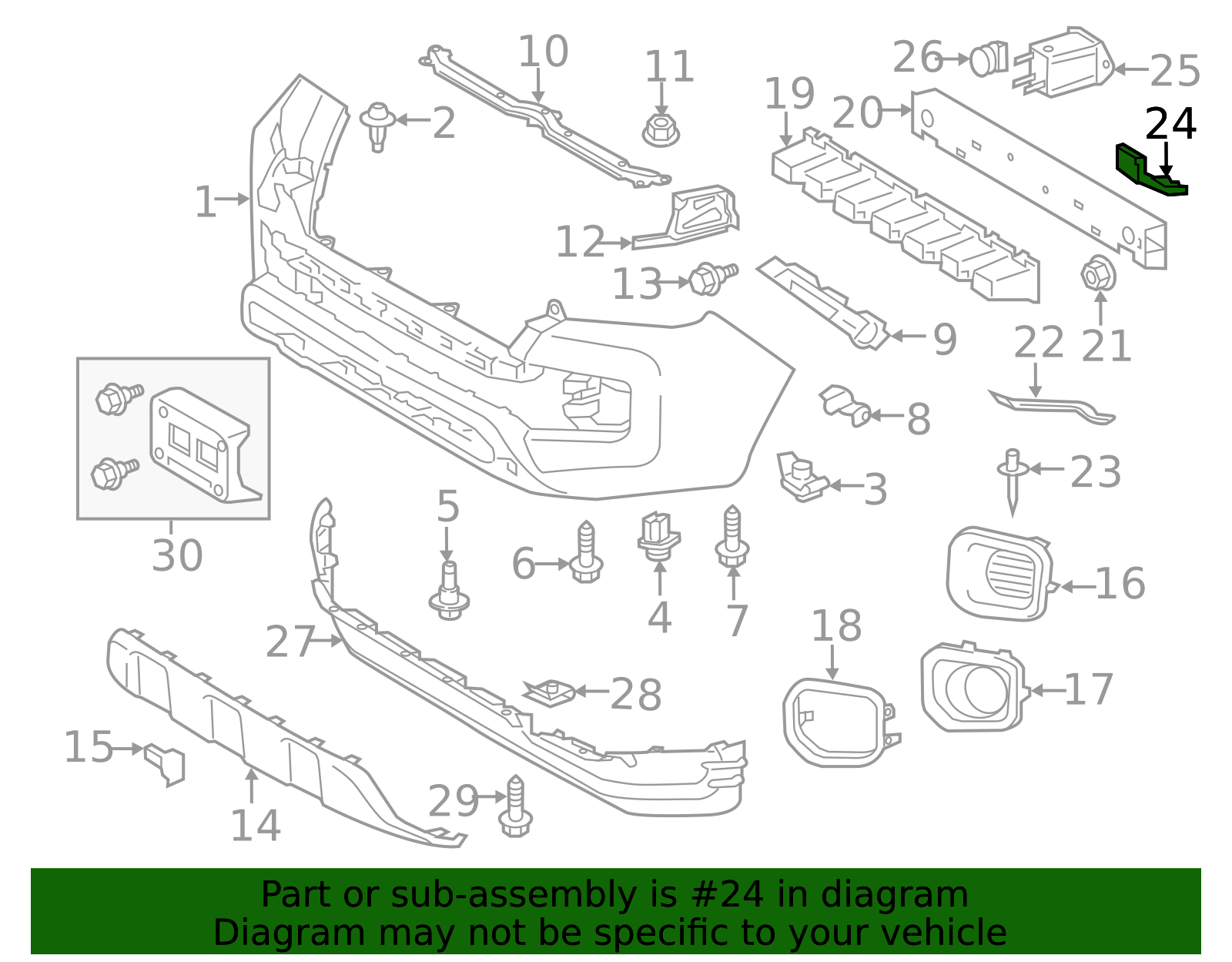 2012-2023 Toyota Tacoma Retainer, Front Bumper, Lower 52525-04020 | OEM ...