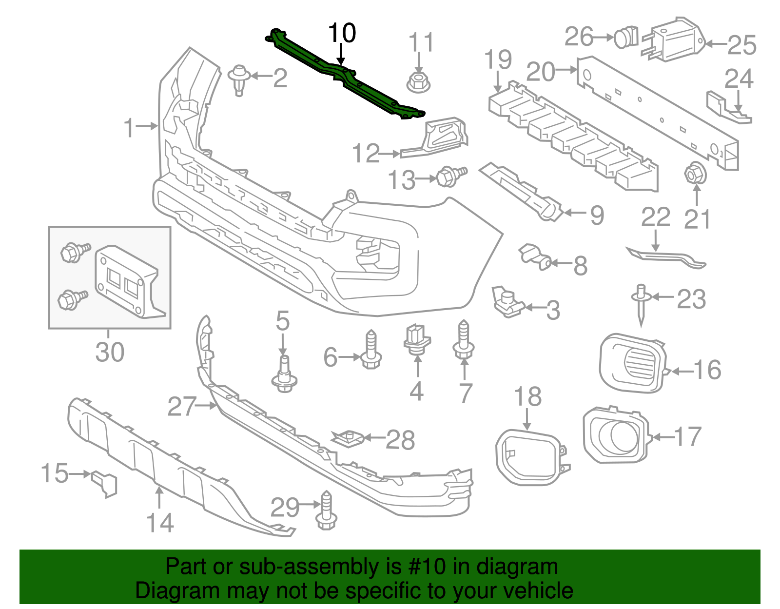 5252104060 - Toyota Upper Retainer 2016-2023 Toyota Tacoma ...