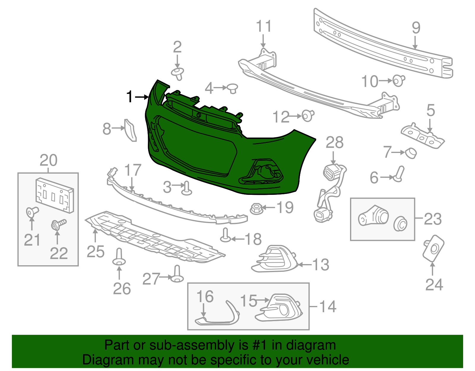 2016-2018 Chevrolet Spark Front Bumper Cover 42457733 | GM Parts Center