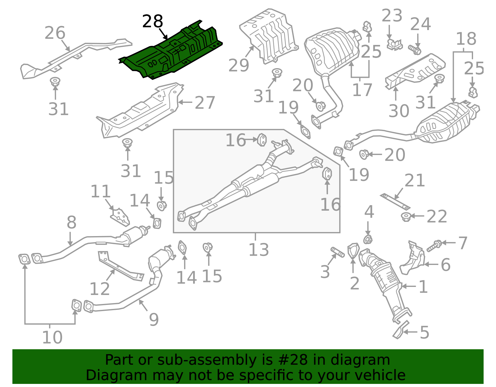 28793-J6000 - Heat Shield 2019-2020 Kia K900 | Kia.Parts Store