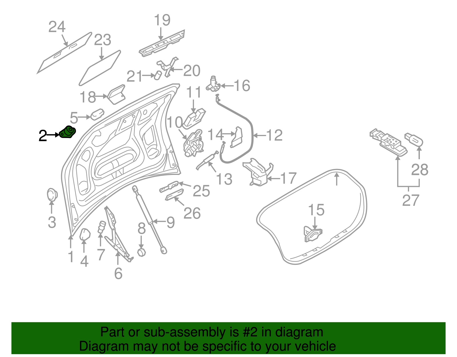 4F5-827-249-B - Trunk Lid Bumper 2009-2011 Audi | Audi OEM Parts Guy