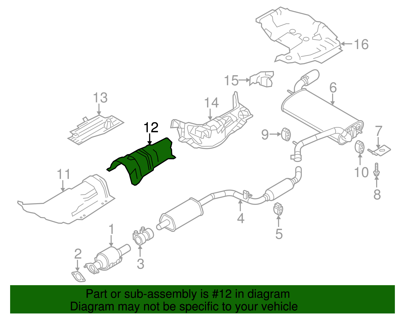 2012-2017 Ford Focus Heat Shield 3M5Z-5811434-B | OEM Parts Online