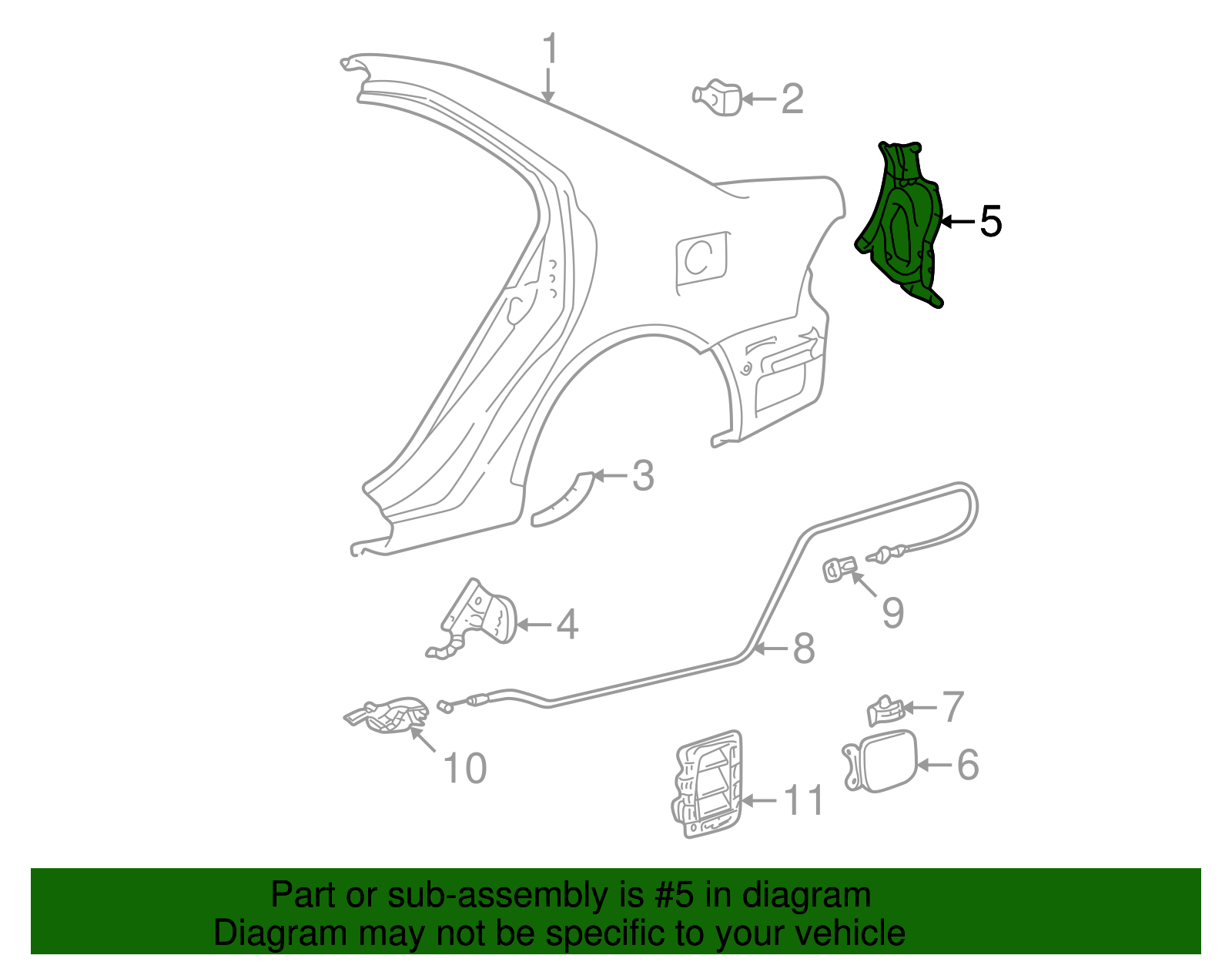 OEM 2003-2008 Toyota Corolla End Panel 61697-02902 | LaGrange Toyota Parts