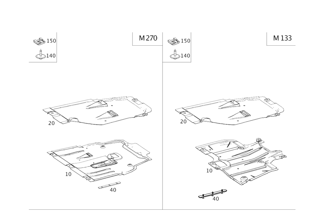 176-520-00-23 - Cover, Engine Comp Lower 2015-2020 Mercedes-Benz GLA250 ...