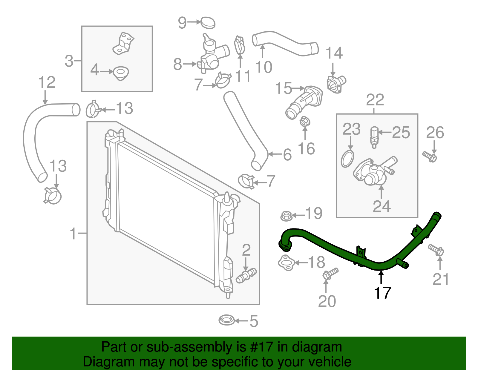 25457-2B000 - Hyundai Water Pipe 2012-2019 Hyundai | Performance Auto Parts