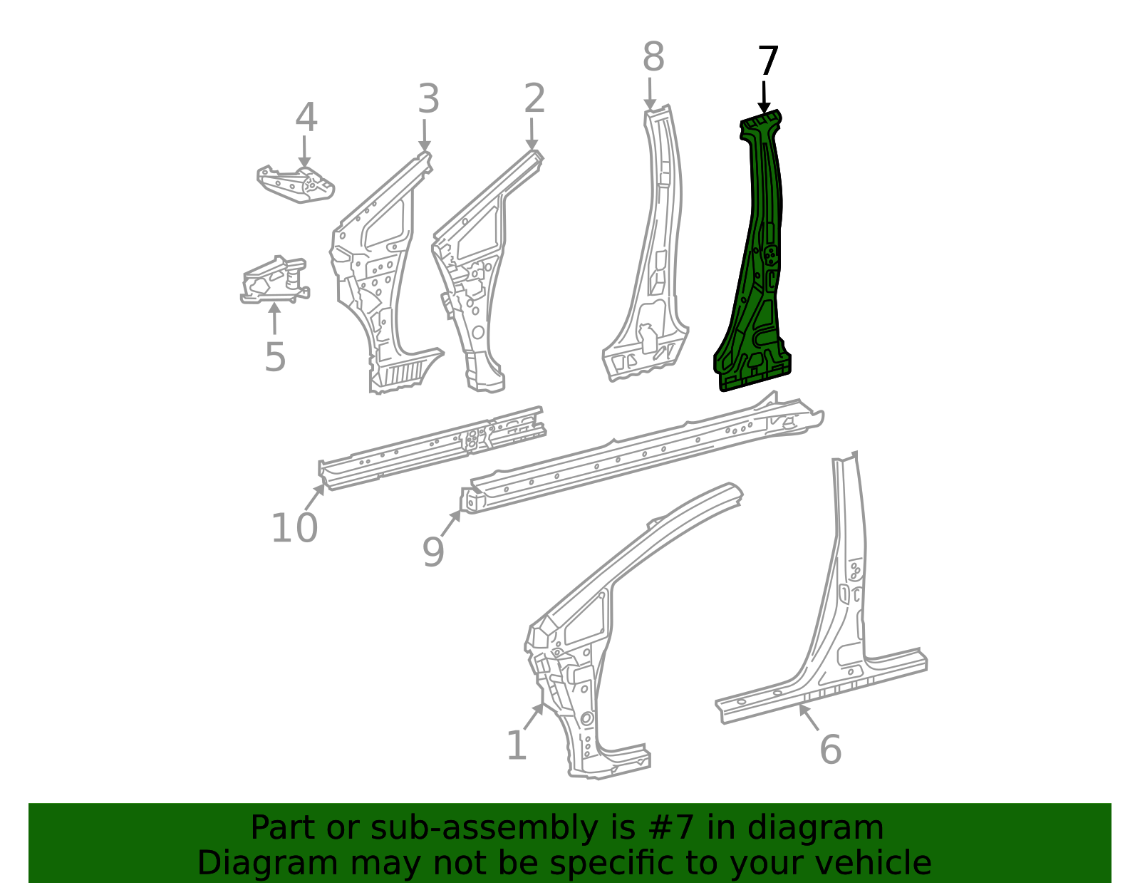 Genuine Official Toyota Body B-Pillar Reinforcement part# 61038-47030 ...