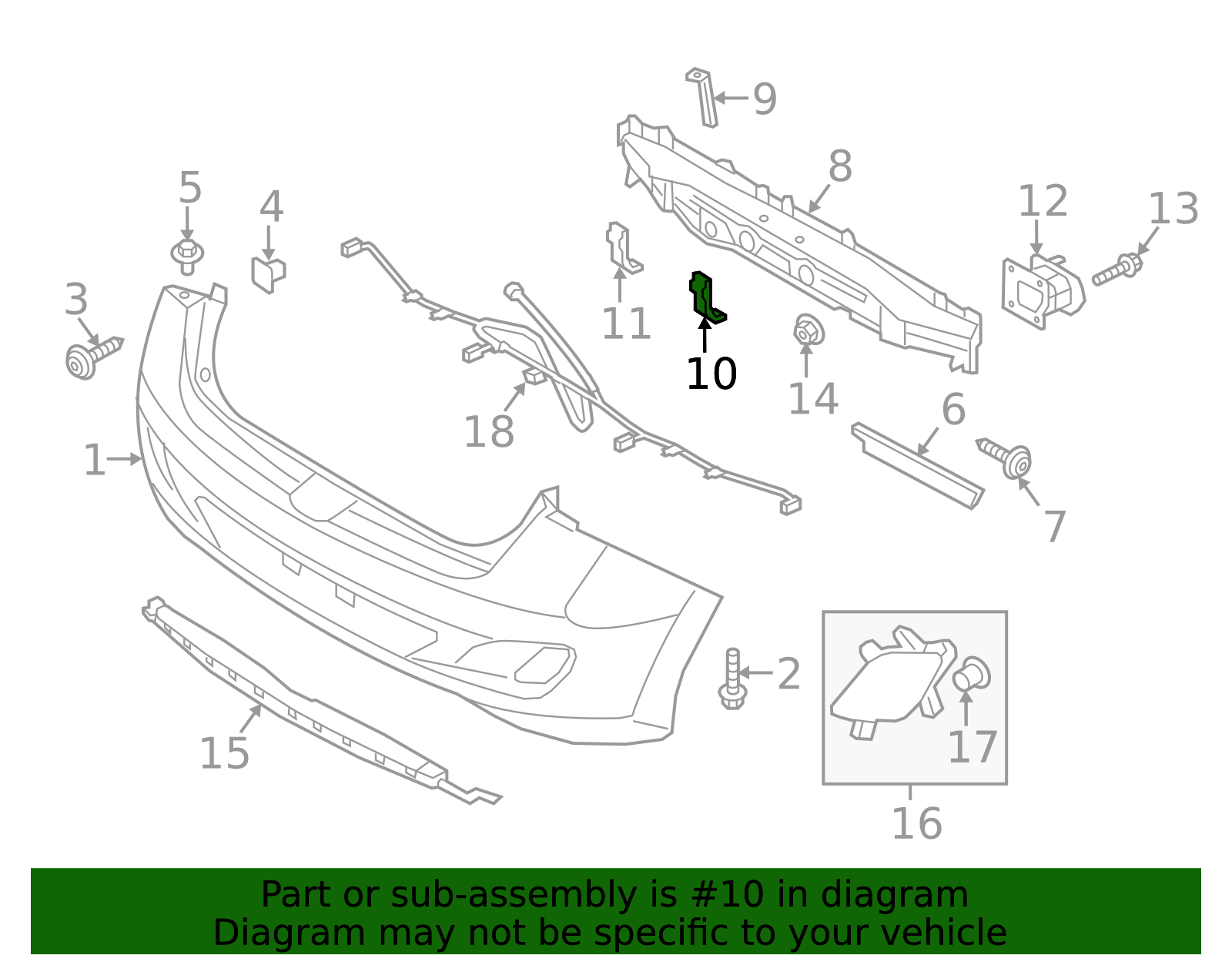 2013-2017 Hyundai Elantra GT Impact Bar Lower Bracket 86635-A5000 ...